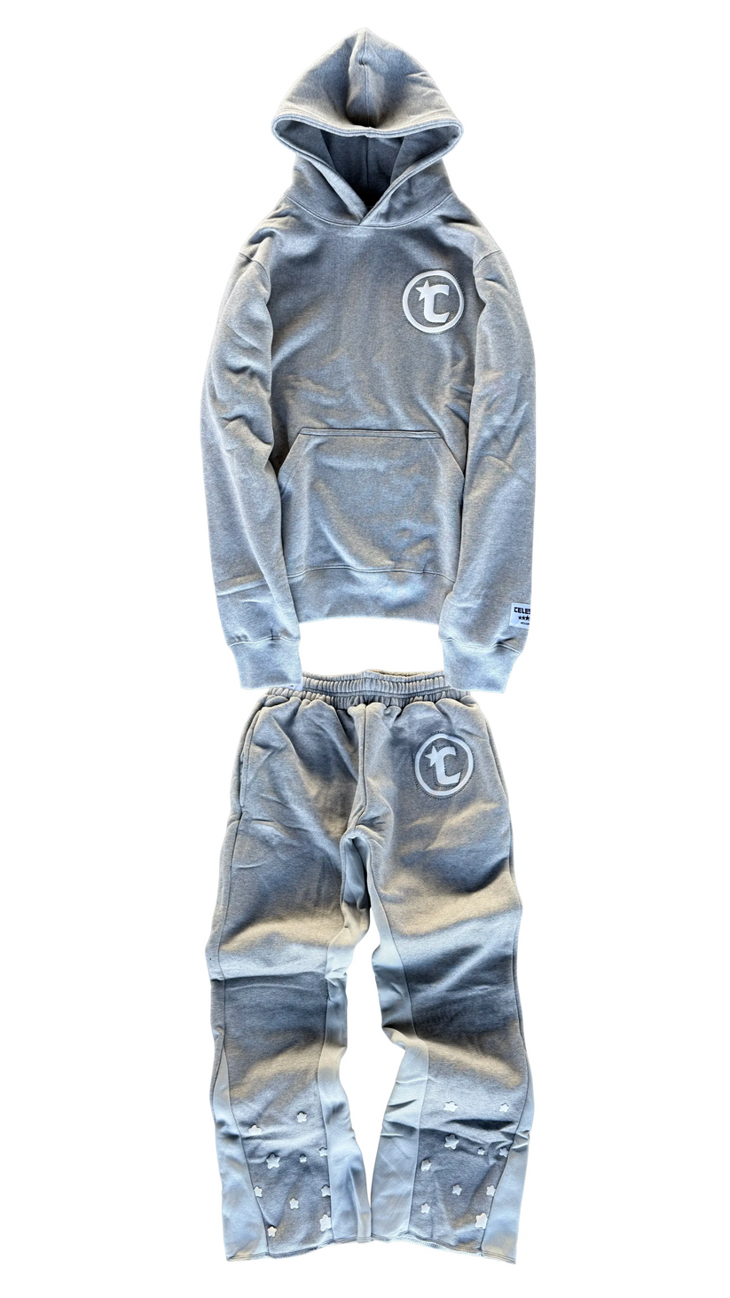 CELESTIC® Grey Tracksuit | Oversized Heavy Cotton Streetwear Fit